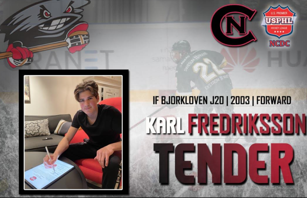 Cyclones NCDC Signs F Karl Fredriksson to Tender!