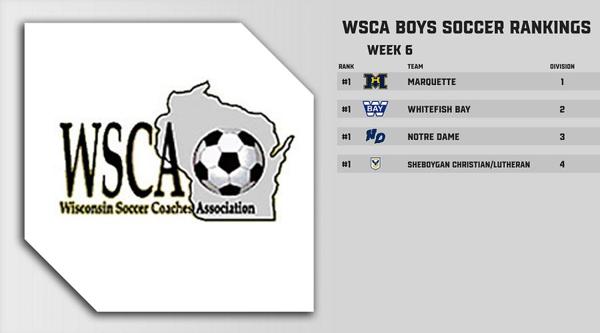 Week 6 WSCA Boys Soccer State Rankings