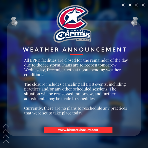 IMPORTANT WEATHER ANNOUNCEMENT 12.26.23