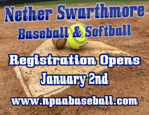 Registration for Spring Baseball & Softball opens on Jan 2