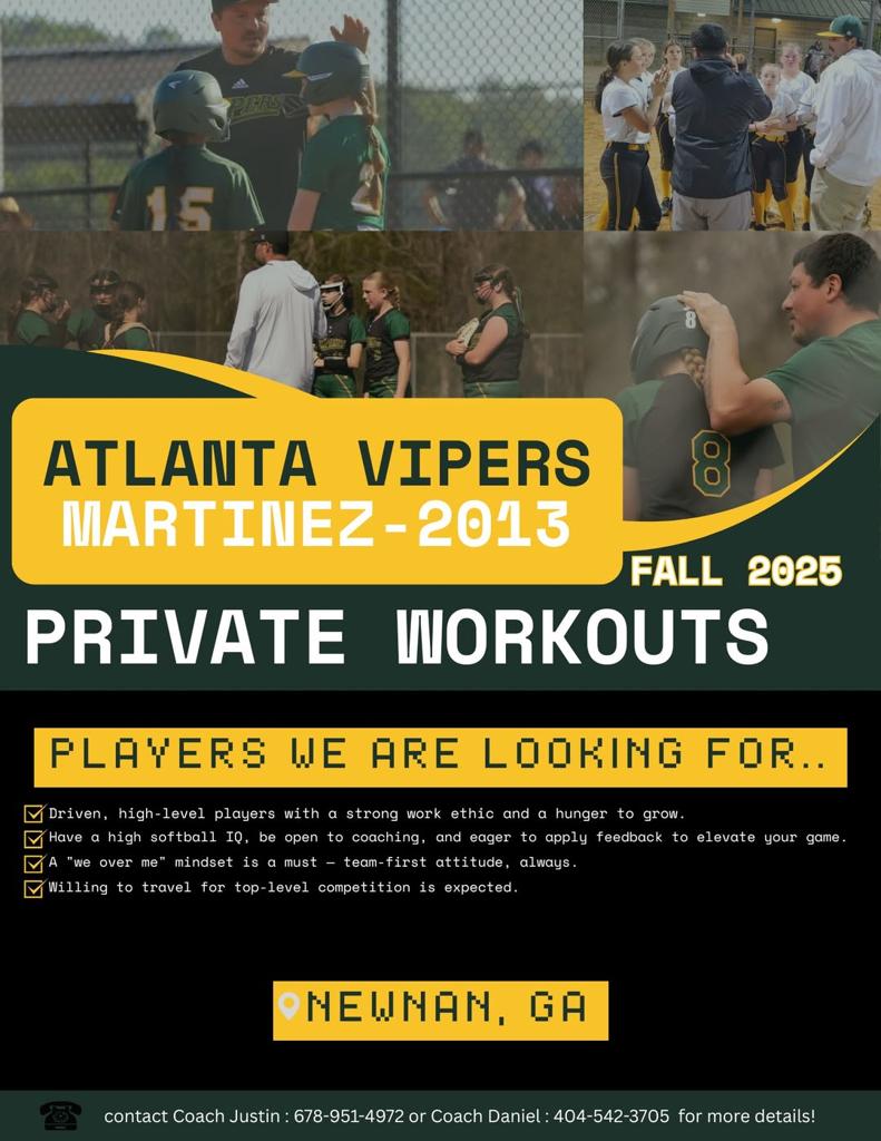 Atlanta Vipers Fastpitch Softball Tryouts