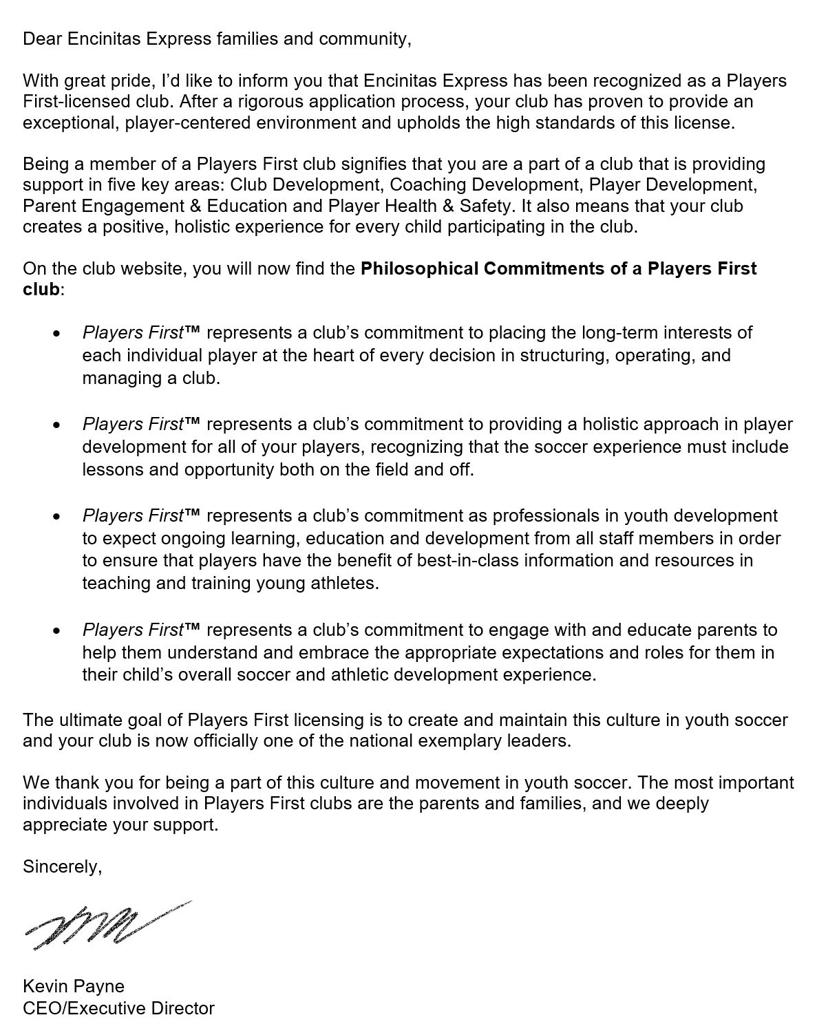 Express Receives Players First Designation by US Club Soccer