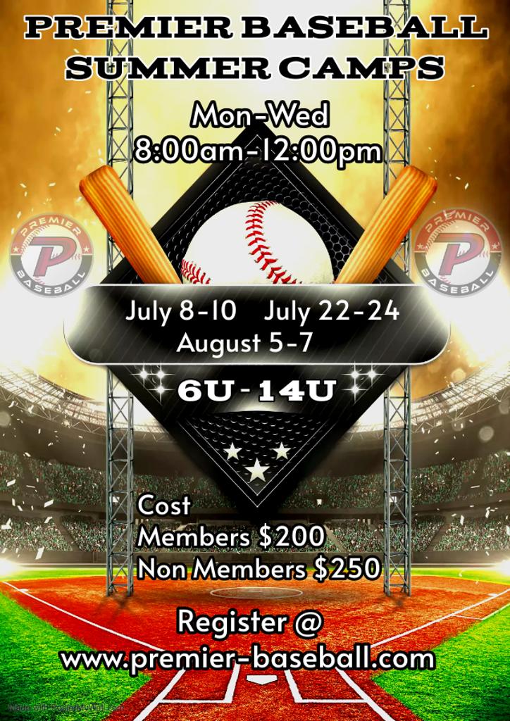 Welcome | 2024 Summer Camps 6U to 14U | Premier Baseball of Texas ...