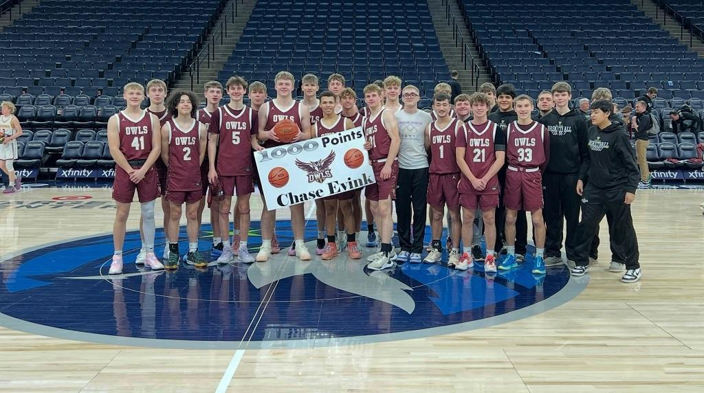 Evink Scores Career Point 1000 as Owls Top Ashby at Target Center