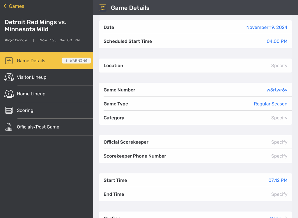 Gamesheet Scoring App Information
