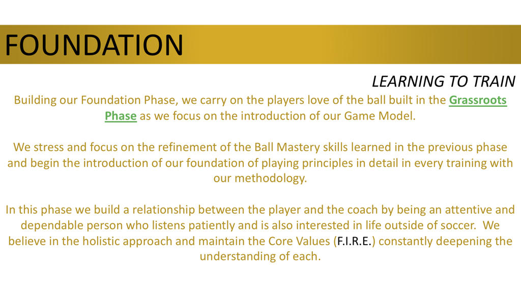 Foundation Phase: Under 9s - Under 12s