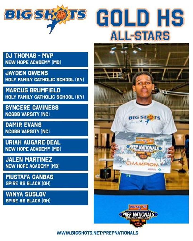 BIG SHOTS PREP NATIONALS Gold High School All Stars