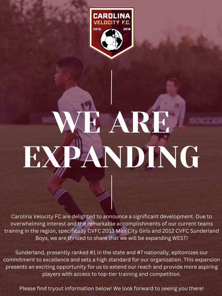 Carolina Velocity FC West Tryouts