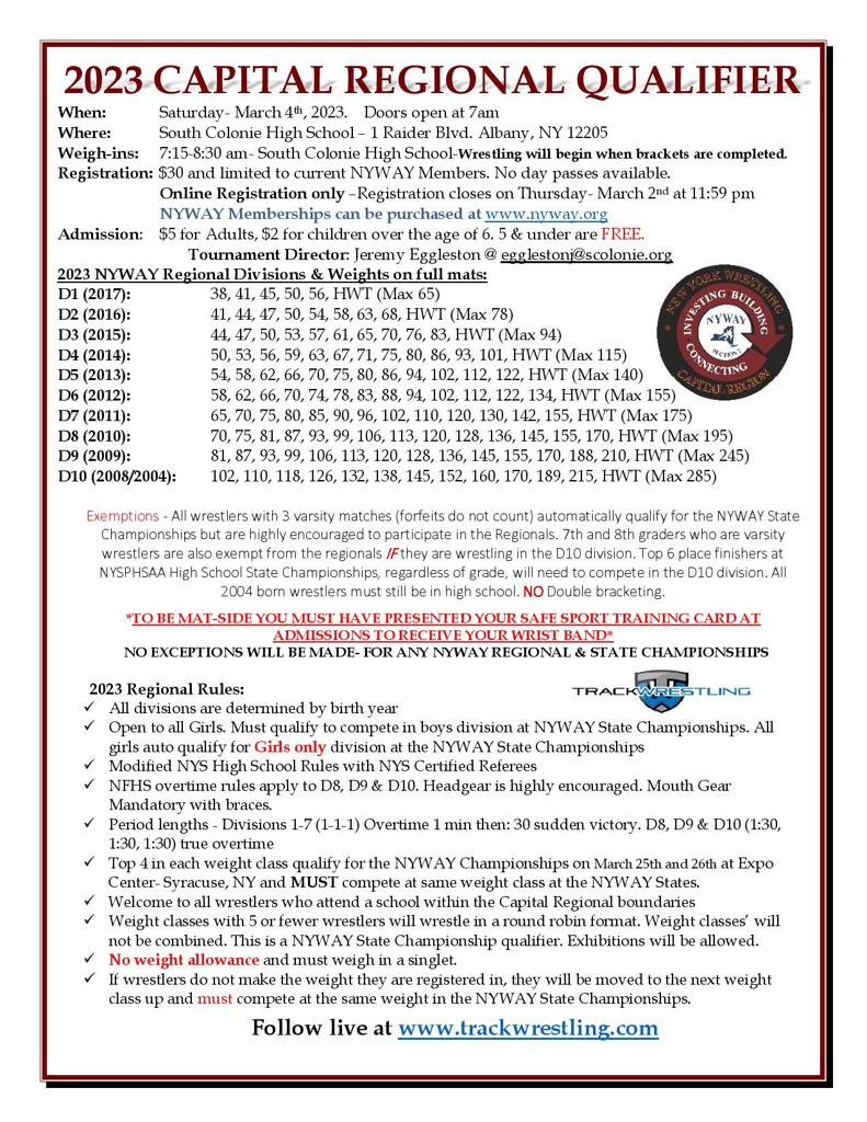 2023 Capital Regional Qualifier