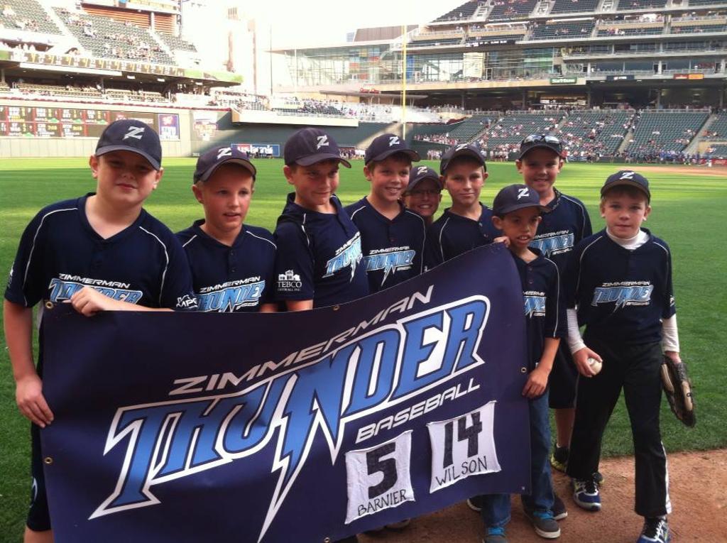 Zimmerman Thunder 10U honored at Target Field last night in the Parade ...