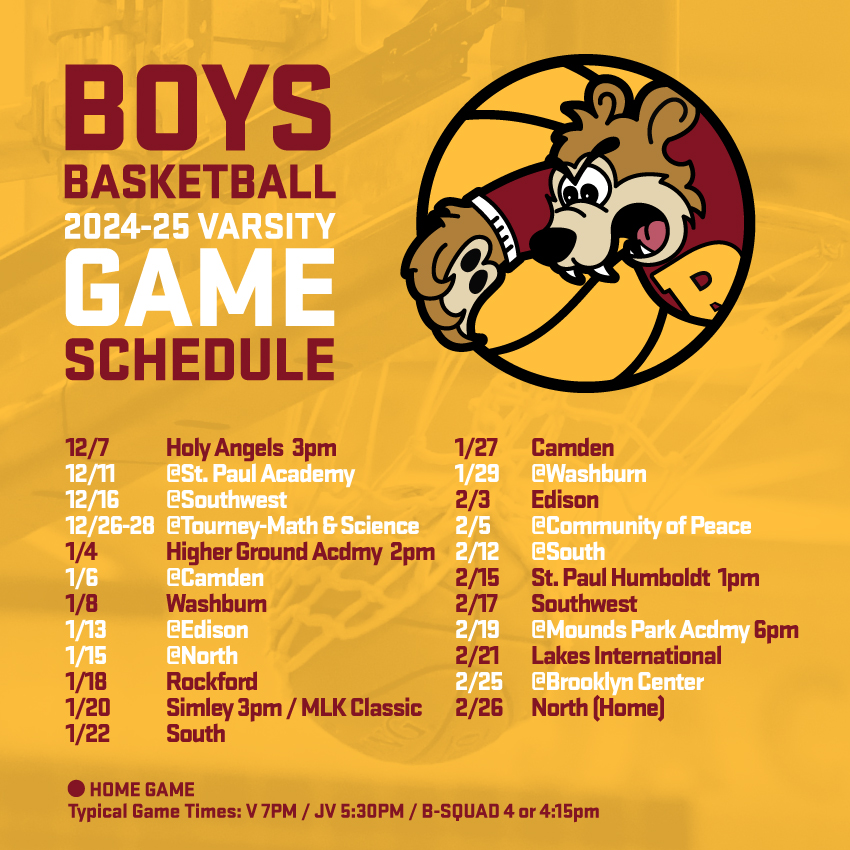 Boys Basketball 2024-25 Game Schedule
