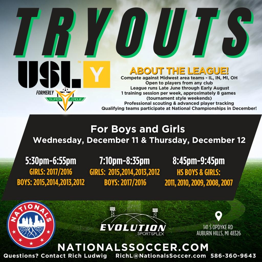 Welcome | Nationals 2025 USL Youth / Super Y Tryouts | Nationals Soccer