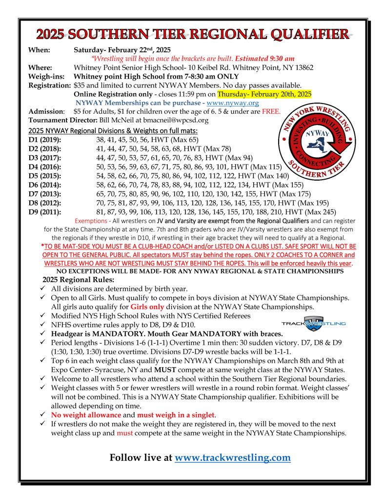 2025 Southern Tier Regional Qualifier