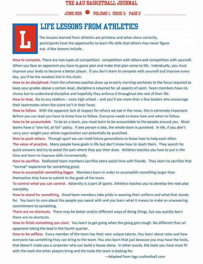 The AAU Basketball Journal - Volume 1: Issue 3