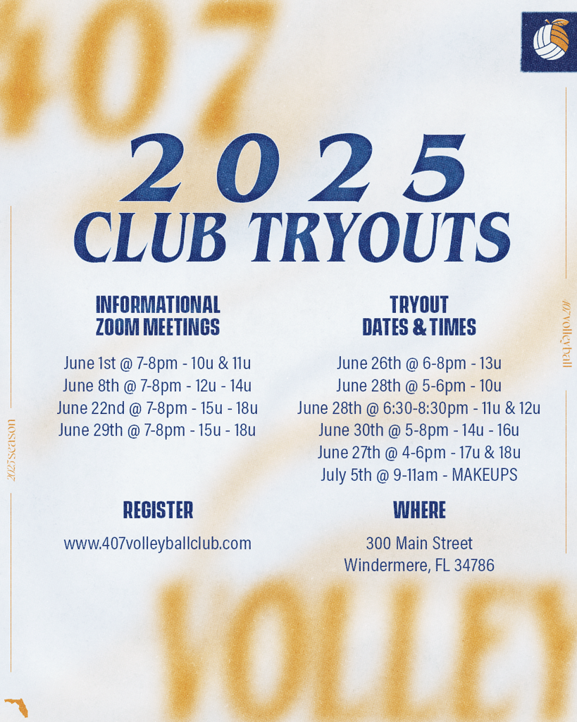 Welcome | 2025-2026 Club Tryouts | 407 Volleyball Club