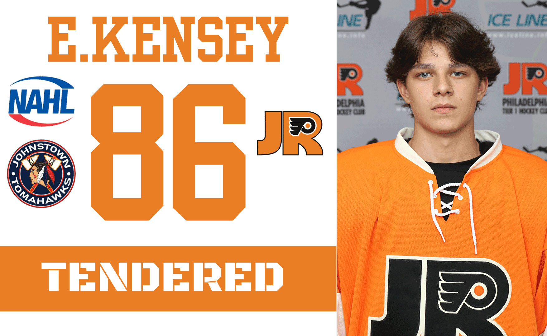 Evan Kensey Tenders with Johnstown Tomahawks NAHL