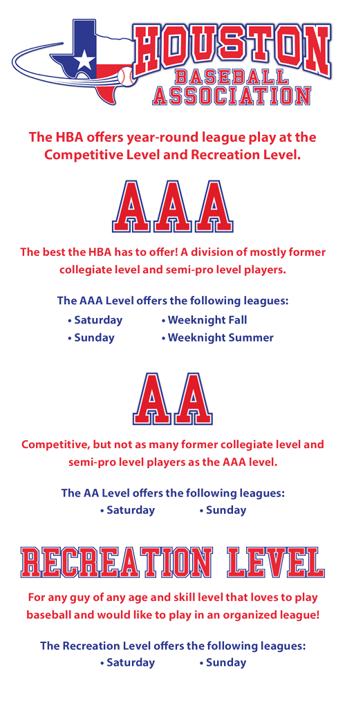 Welcome to the HBA! | FREE AGENT REGISTRATION | Houston Baseball ...