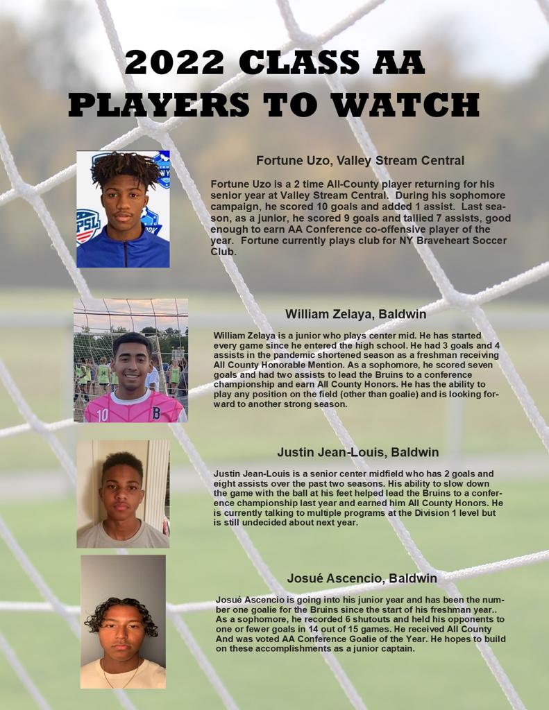 Players to Watch - Class AA | Photos | Nassau County Boys Soccer