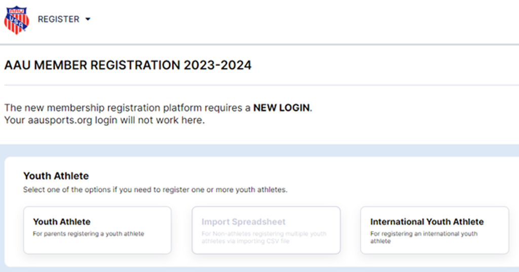 AAU Registration Instructions