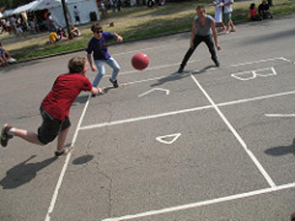 Kids Playing Four Square