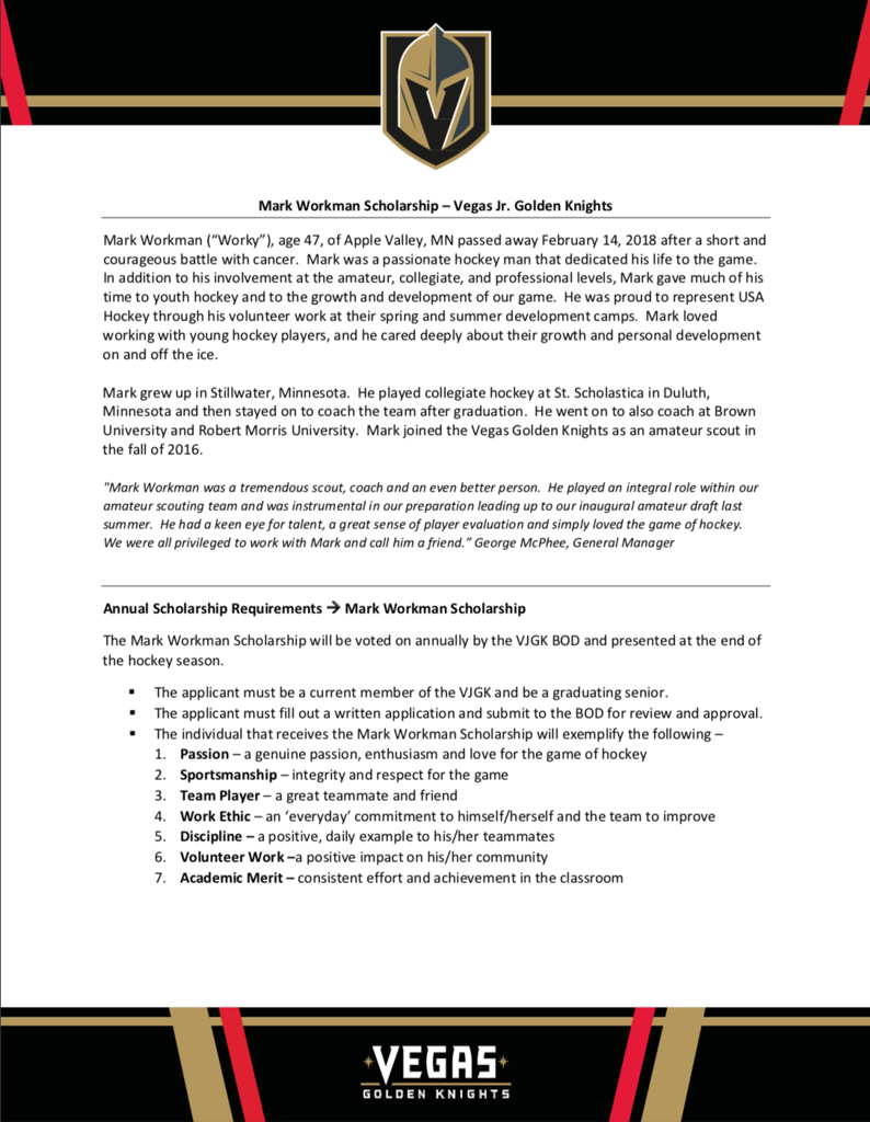 Mark Workman Scholarship