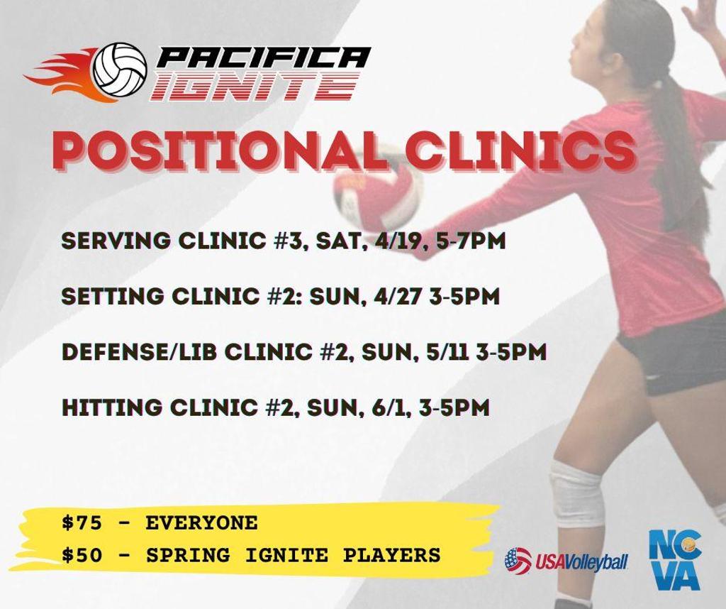 Welcome | Spring Clinics | Pacifica Ignite Volleyball Club