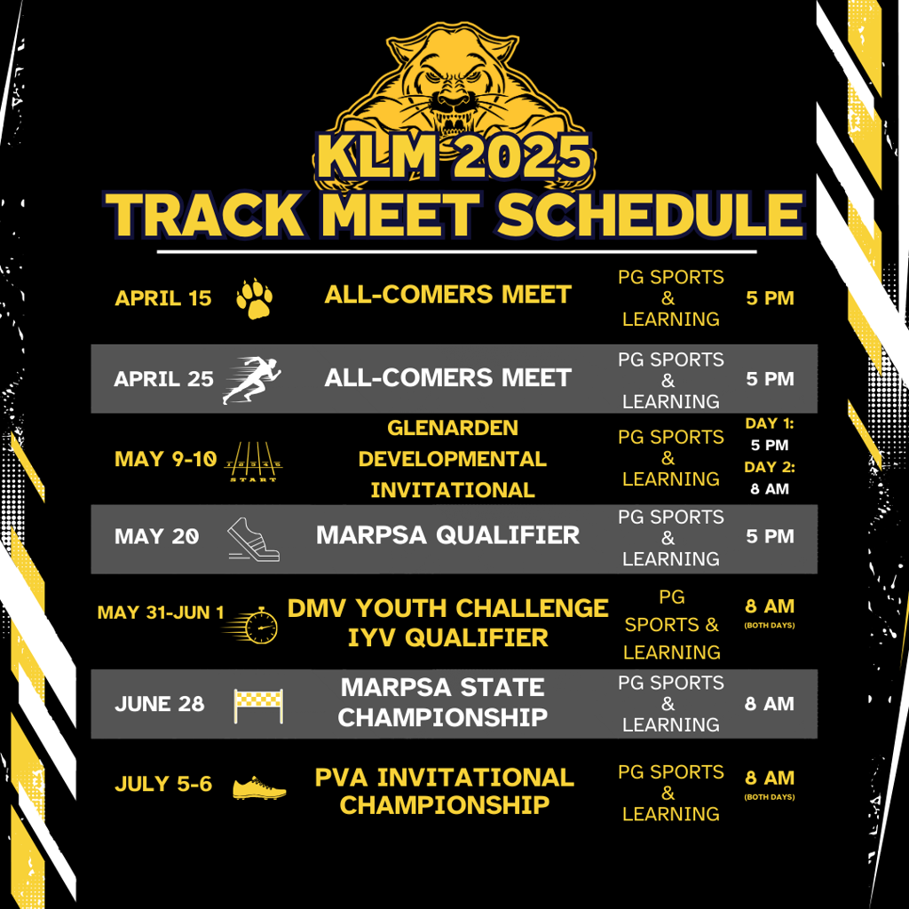2025 Track & Field Meet Schedule