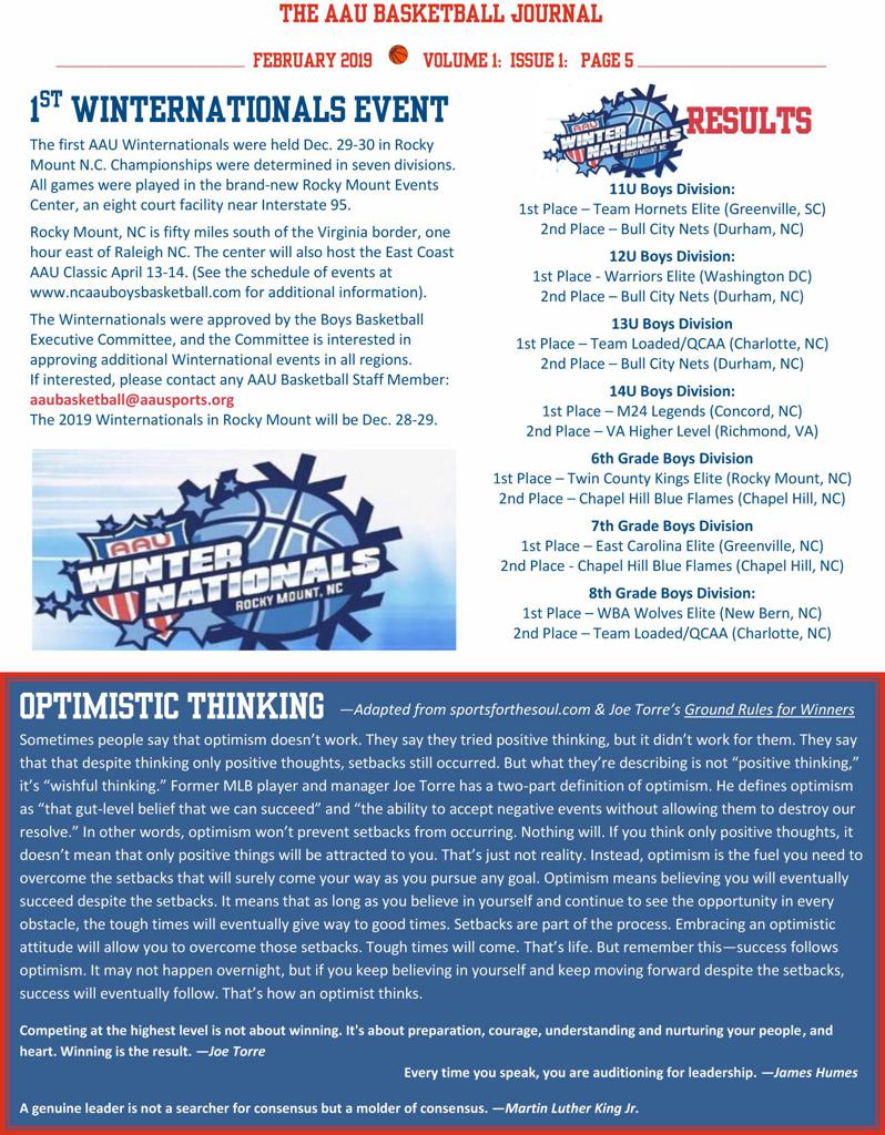 The AAU Basketball Journal - Volume 1: Issue 1