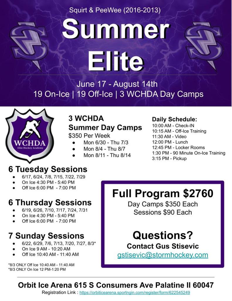 Welcome | WCHDA Summer Program | Orbit Ice Arena