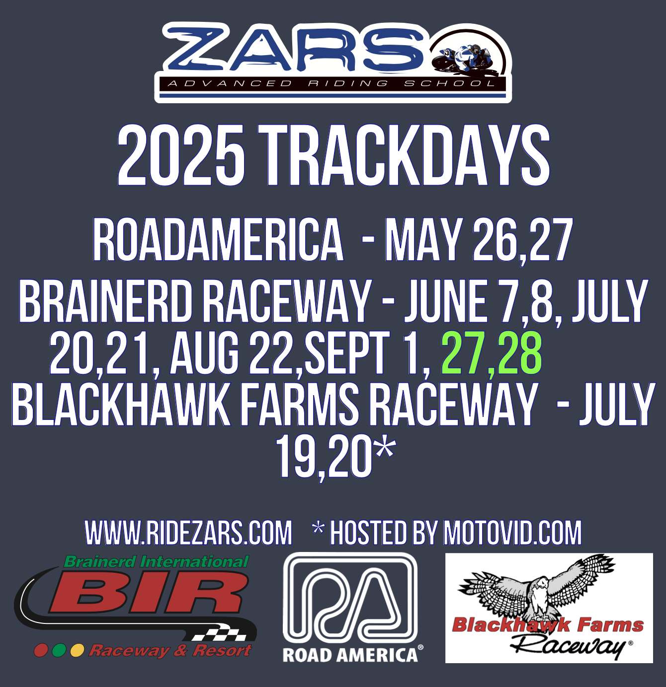 Track Day Schedule & Pricing