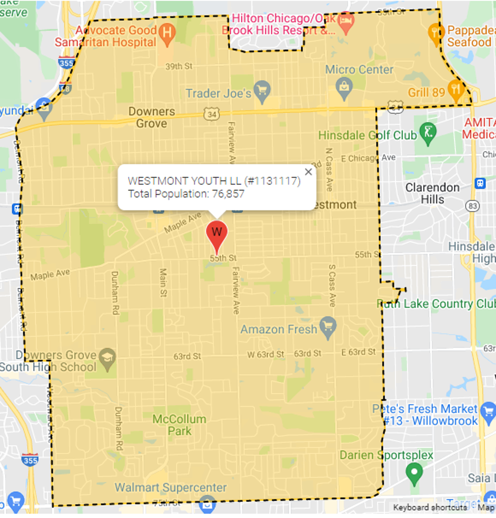 WYBA Little League Boundaries