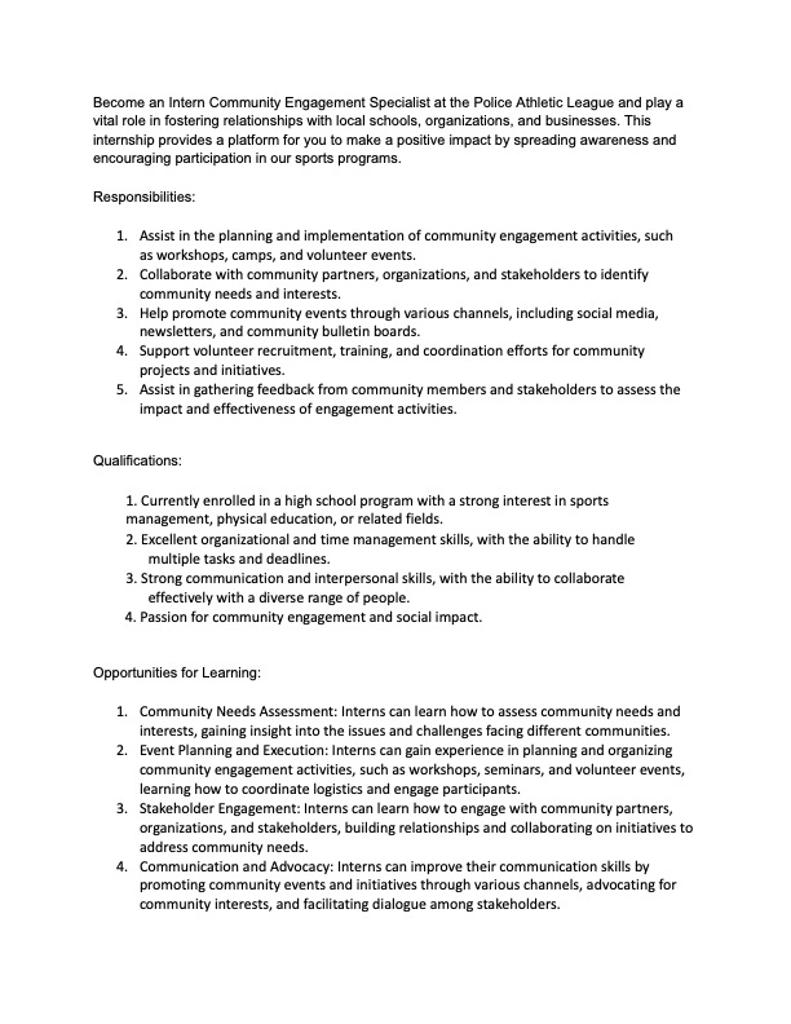 Internship + Workforce Development Program 2024-2025