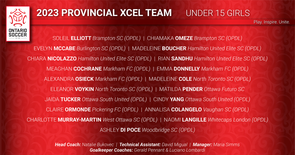 2023 Provincial Xcel Teams