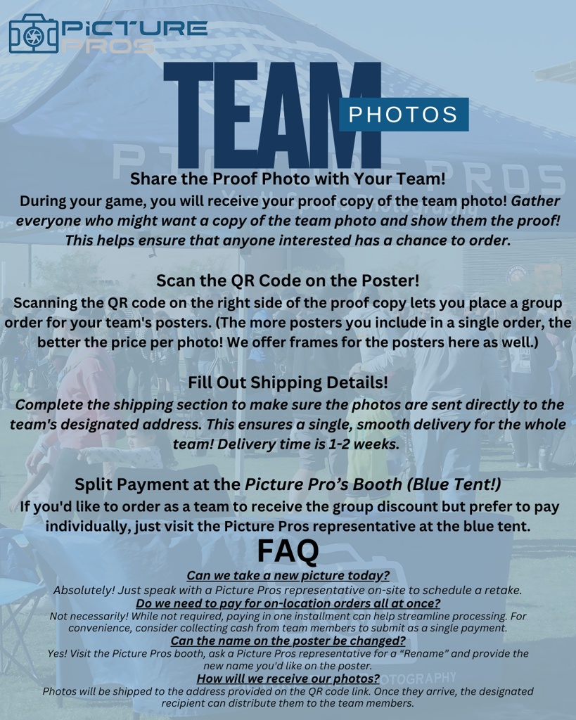 Team Photo Orders for MAYSA Cup