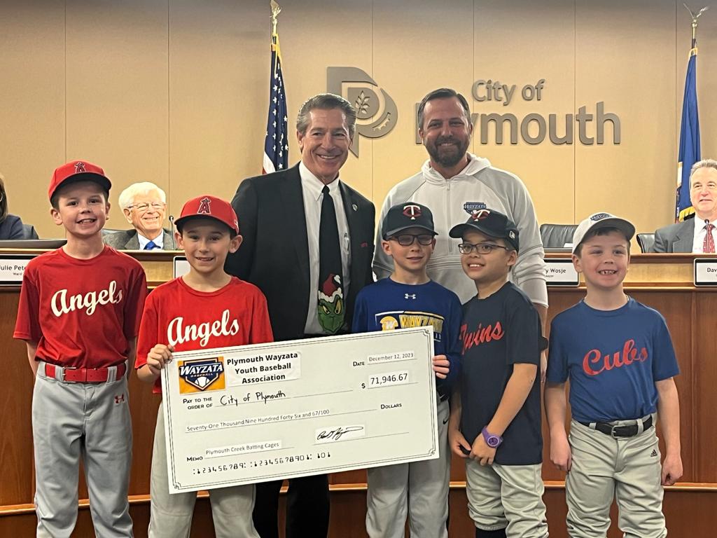 PWYBA presents donation to Plymouth Mayor Jeffry Wosje