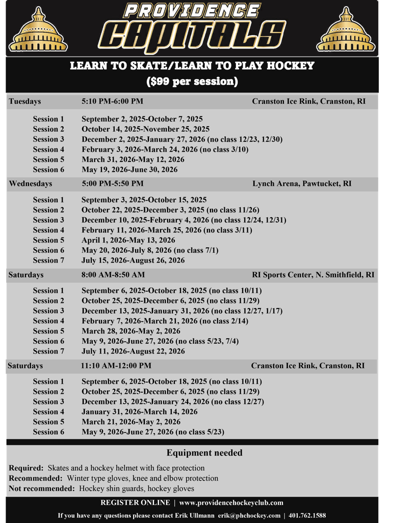 Welcome | 2025-2026 Learn to Skate/Learn to Play Hockey registration ...