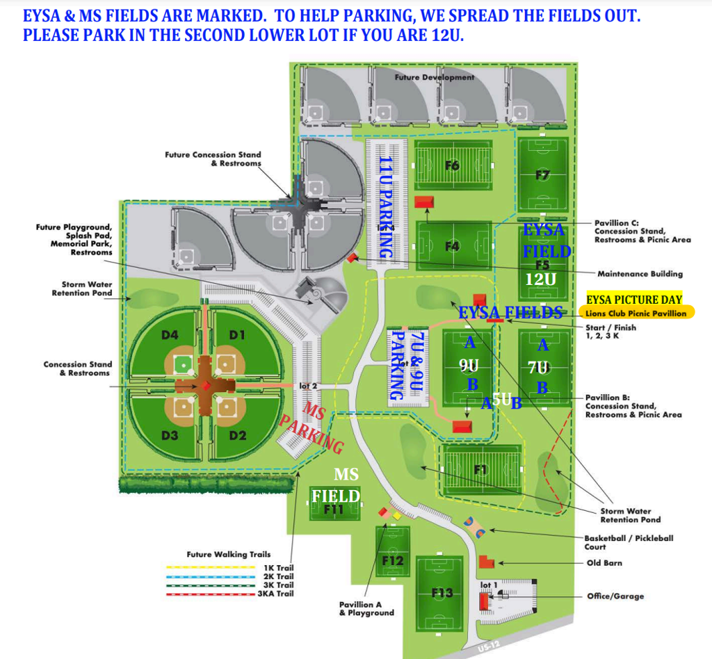 Field Layout for Fall 2024