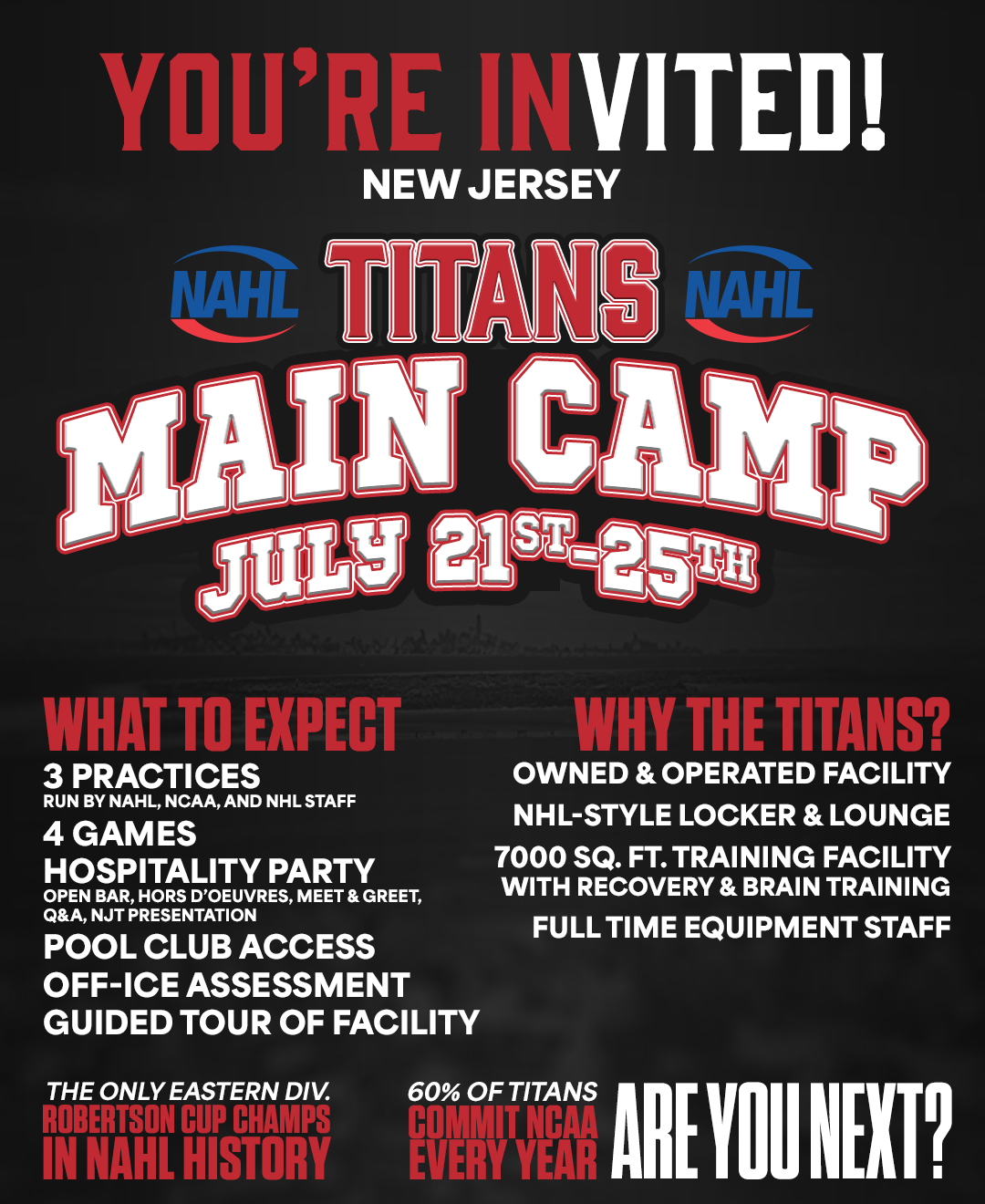 Welcome | Advancement to New Jersey Titans Main Camp 2025 | Middletown ...