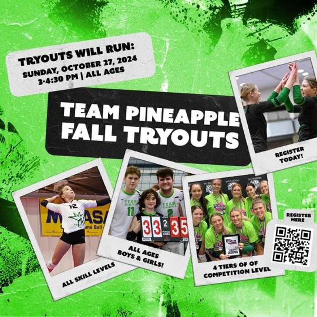 Welcome | FALL 2024 Team Pineapple VBC Tryouts | Team Pineapple Volleyball Club