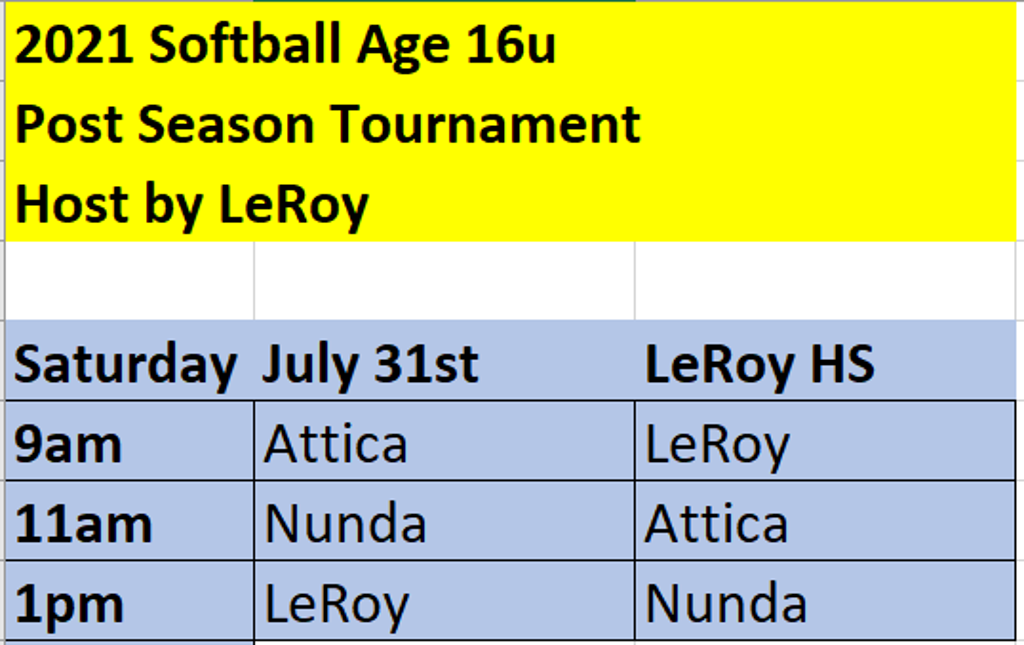 16U Softball Tournament