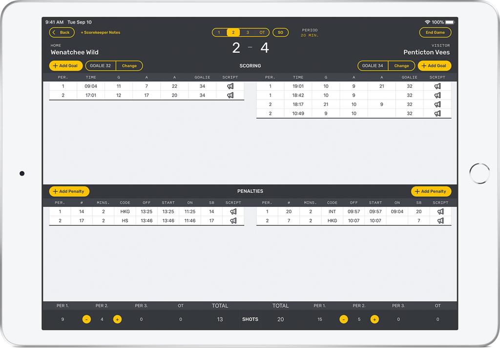 LHA in-rink technology and mobile apps