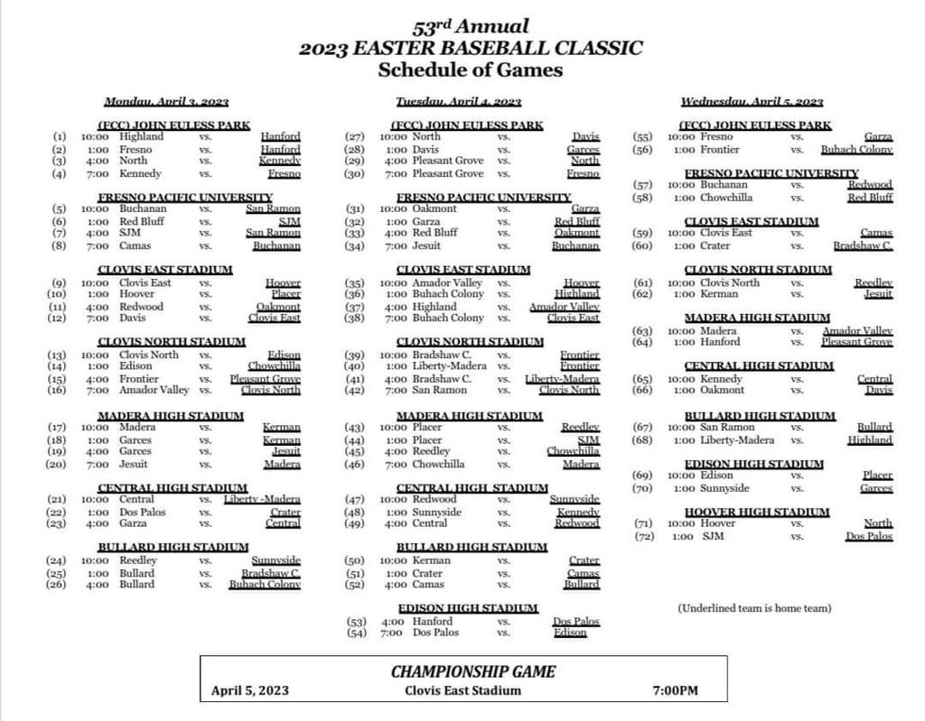 Schedule