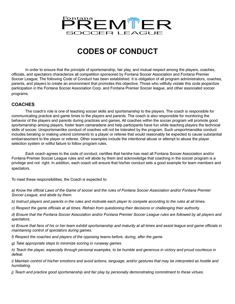 CODE OF CONDUCT