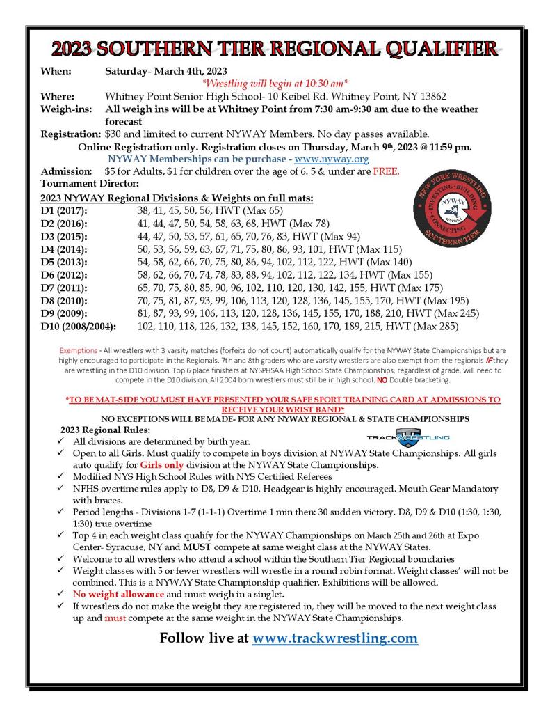 2023 Southern Tier Regional Qualifier