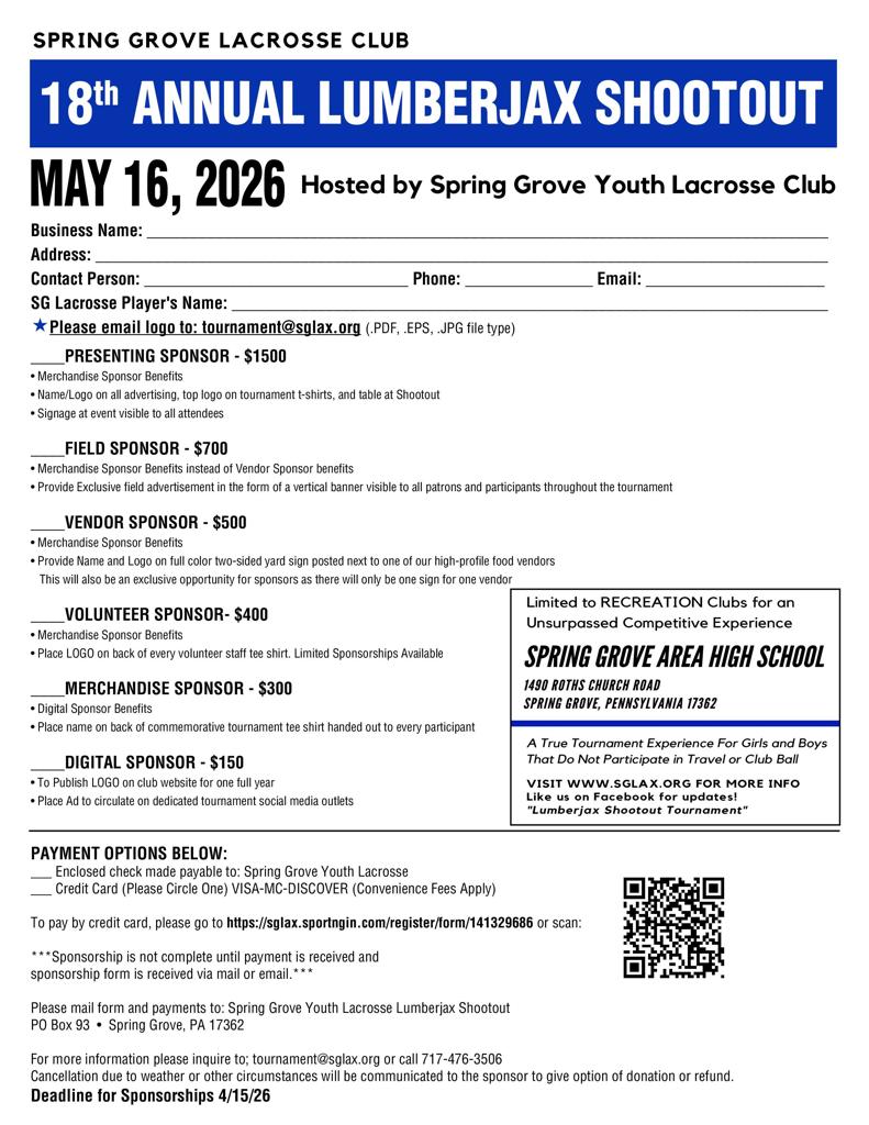 LumberJax Shootout Sponsorship