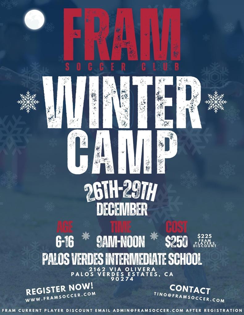 Welcome | FRAM Winter Camp 2023 | FRAM Soccer