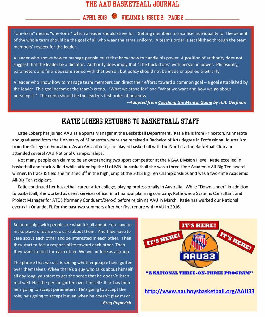 The AAU Basketball Journal - Volume 1: Issue 2