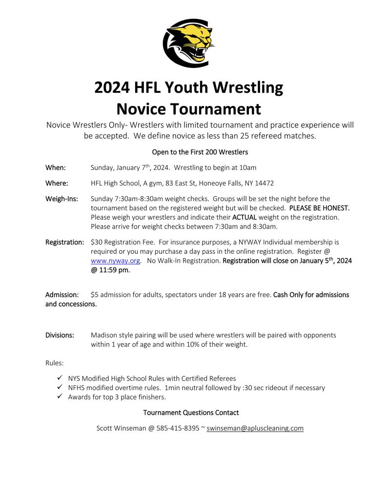 HF-L Youth Wrestling Novice Tournament