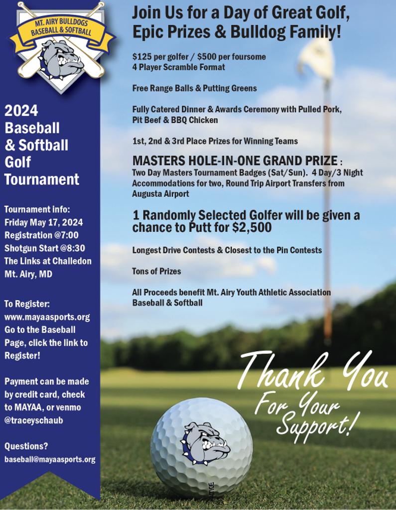 Welcome | 2024 MAYAA Baseball and Softball Golf Tournament | Mount Airy ...