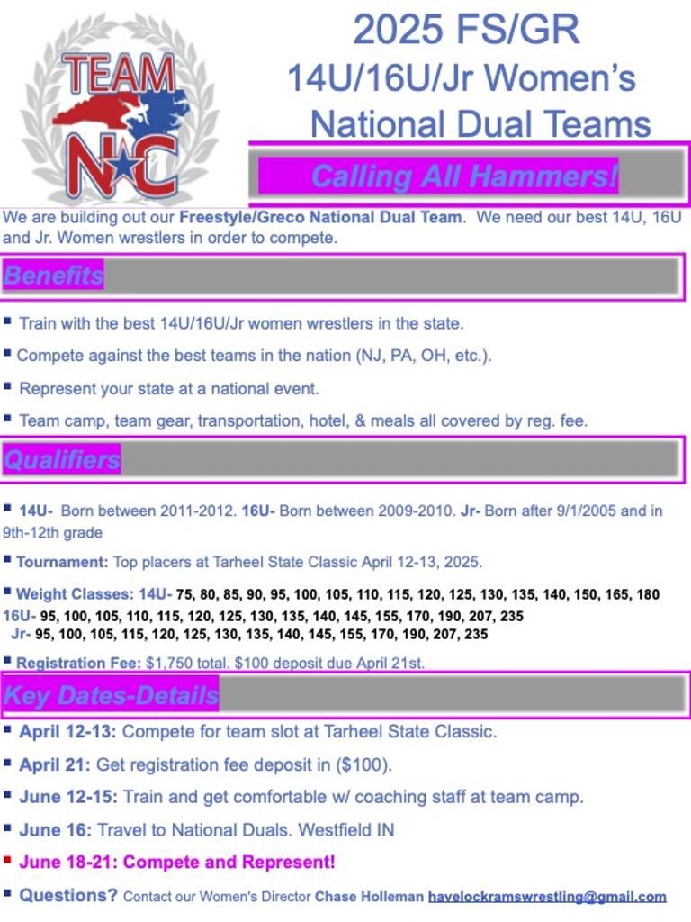 Women's National Dual Teams